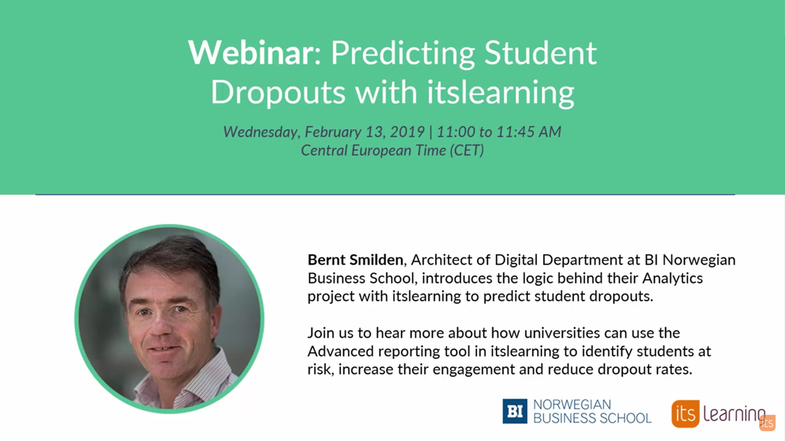 Webinar: Predicting Student Dropouts with itslearning – BI Norwegian ...